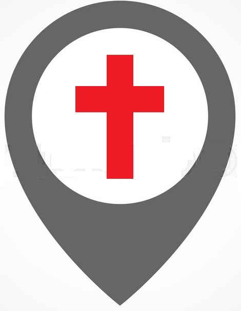 Map marker with cross – Onalaska United Methodist Church