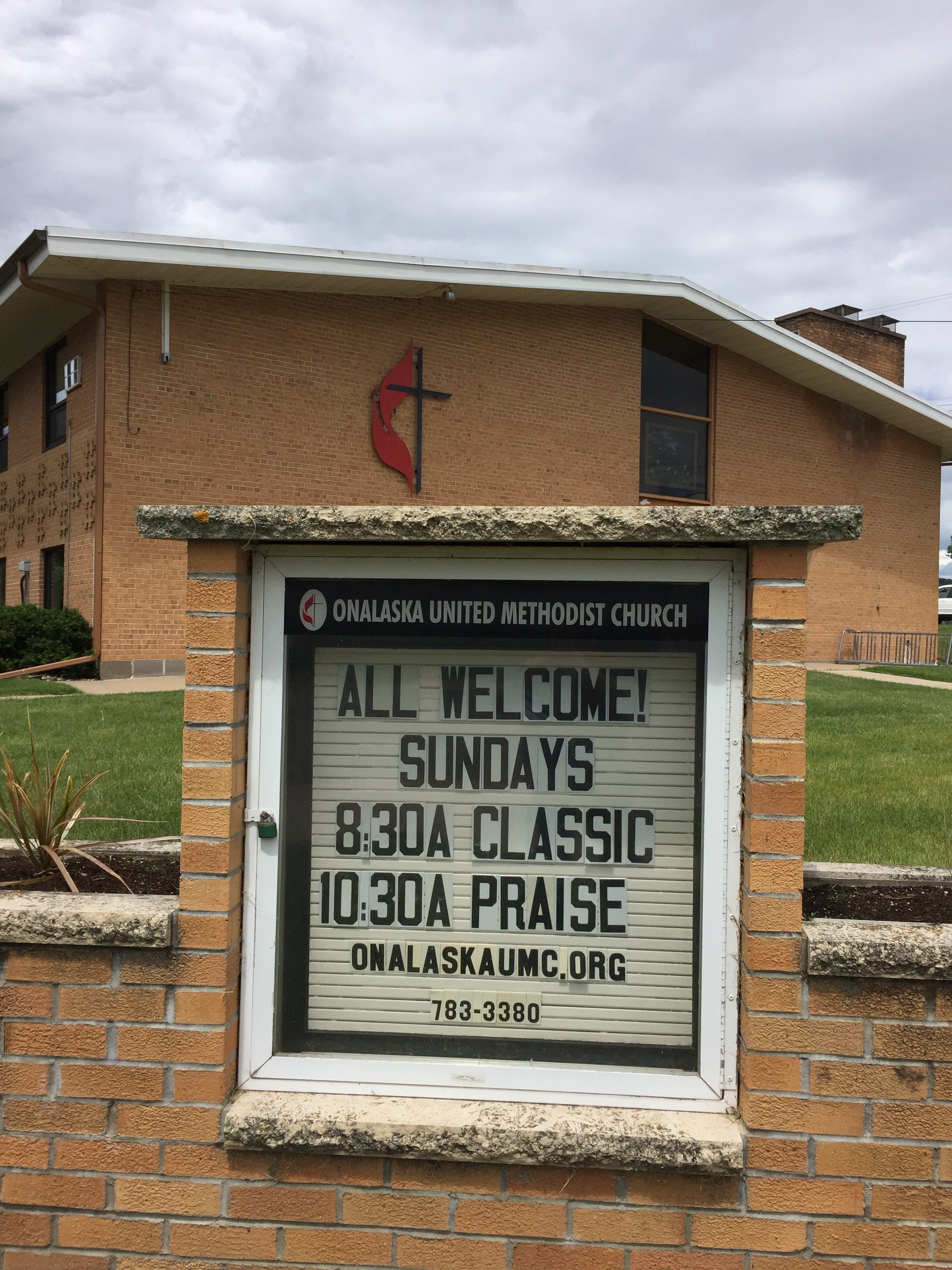 church sign SW – Onalaska United Methodist Church